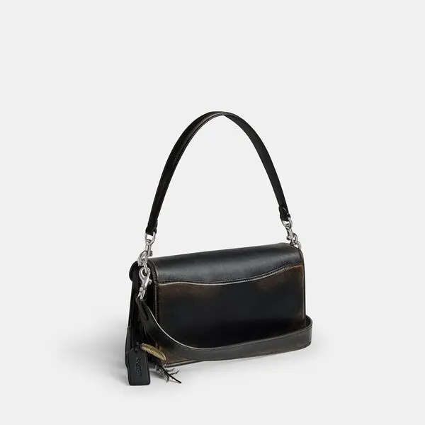COACH Tabby Shoulder Bag 26 In Loved Leather - Silver/black Brown